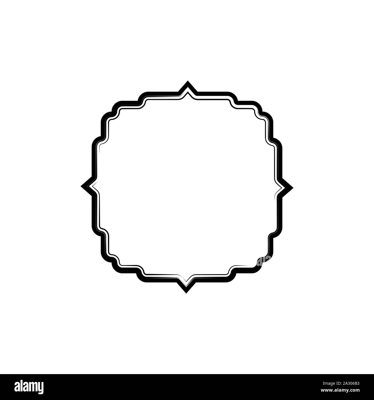 Vintage vector frame isolated element. Handdrawn inky style and ...