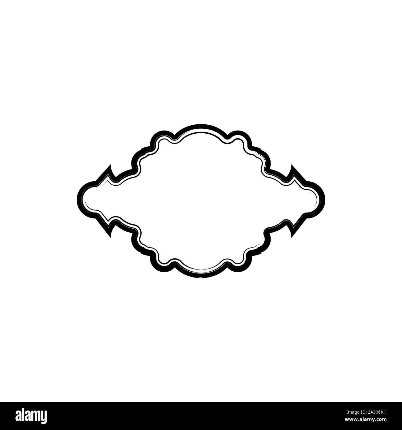 Vintage vector frame isolated element. Handdrawn inky style and ...