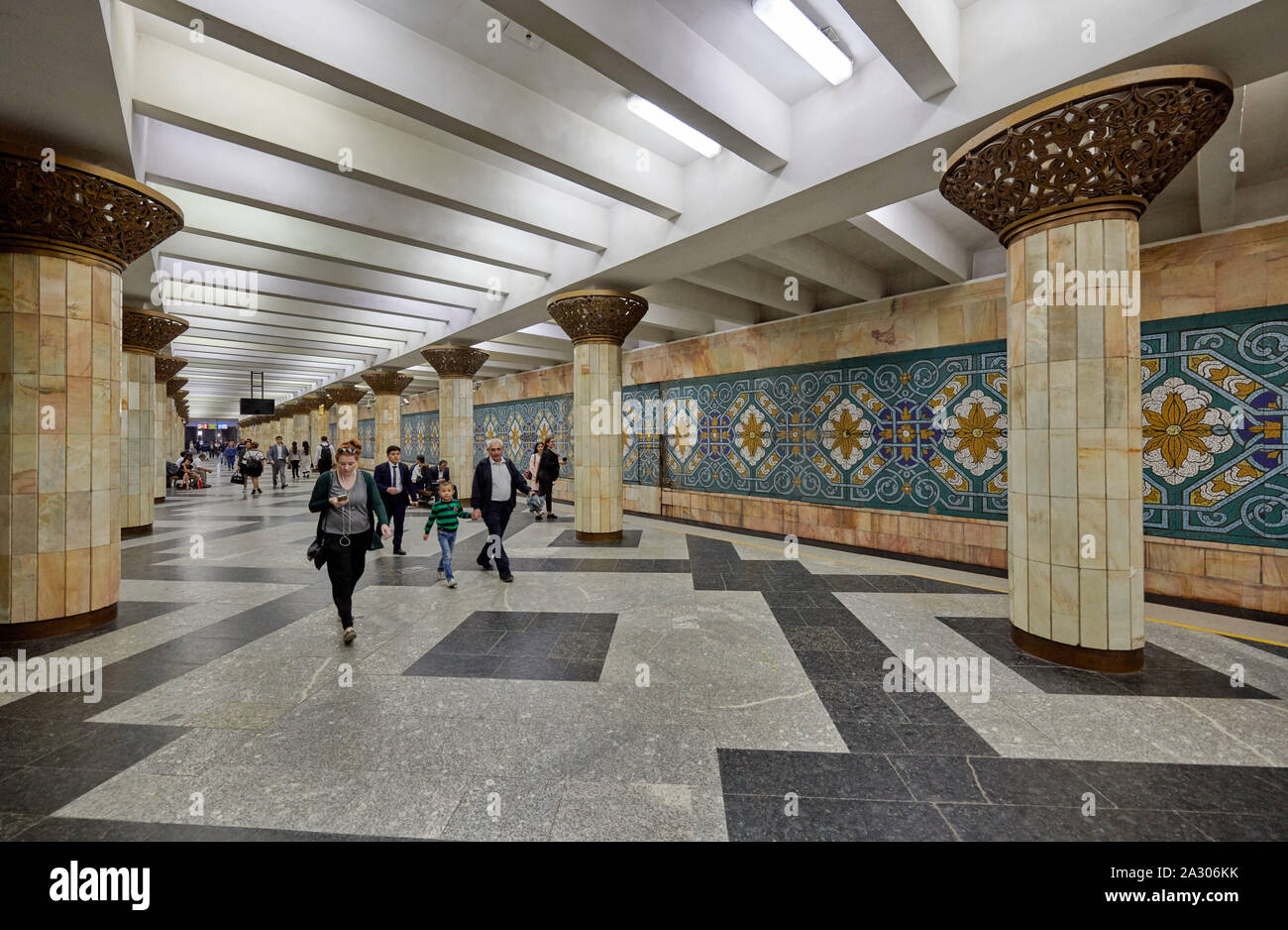 Paxtakor Station of the Tashkent Metro, Tashkent, Uzbekistan, Central ...