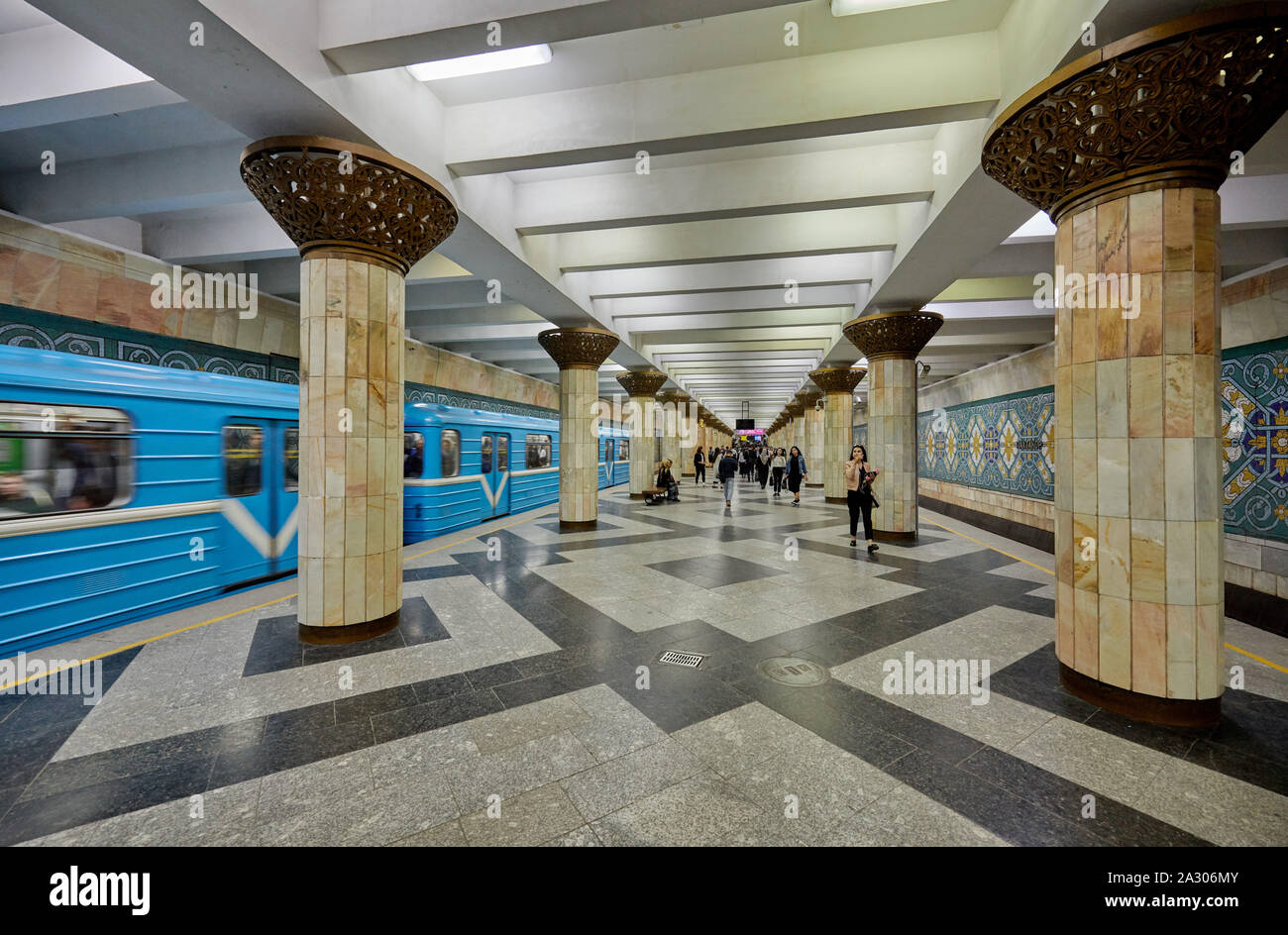 Paxtakor Station of the Tashkent Metro, Tashkent, Uzbekistan, Central ...