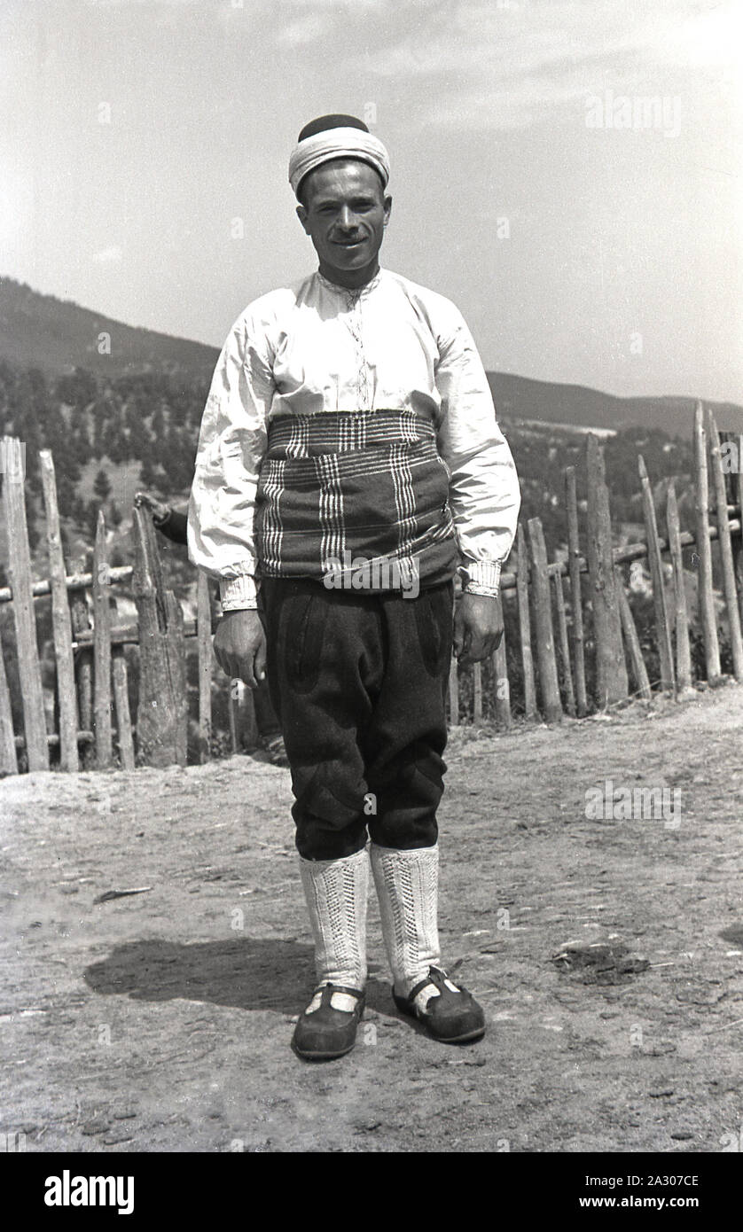 1930s, historical, Pre-wwII, Yugoslavia, a local village man in ...