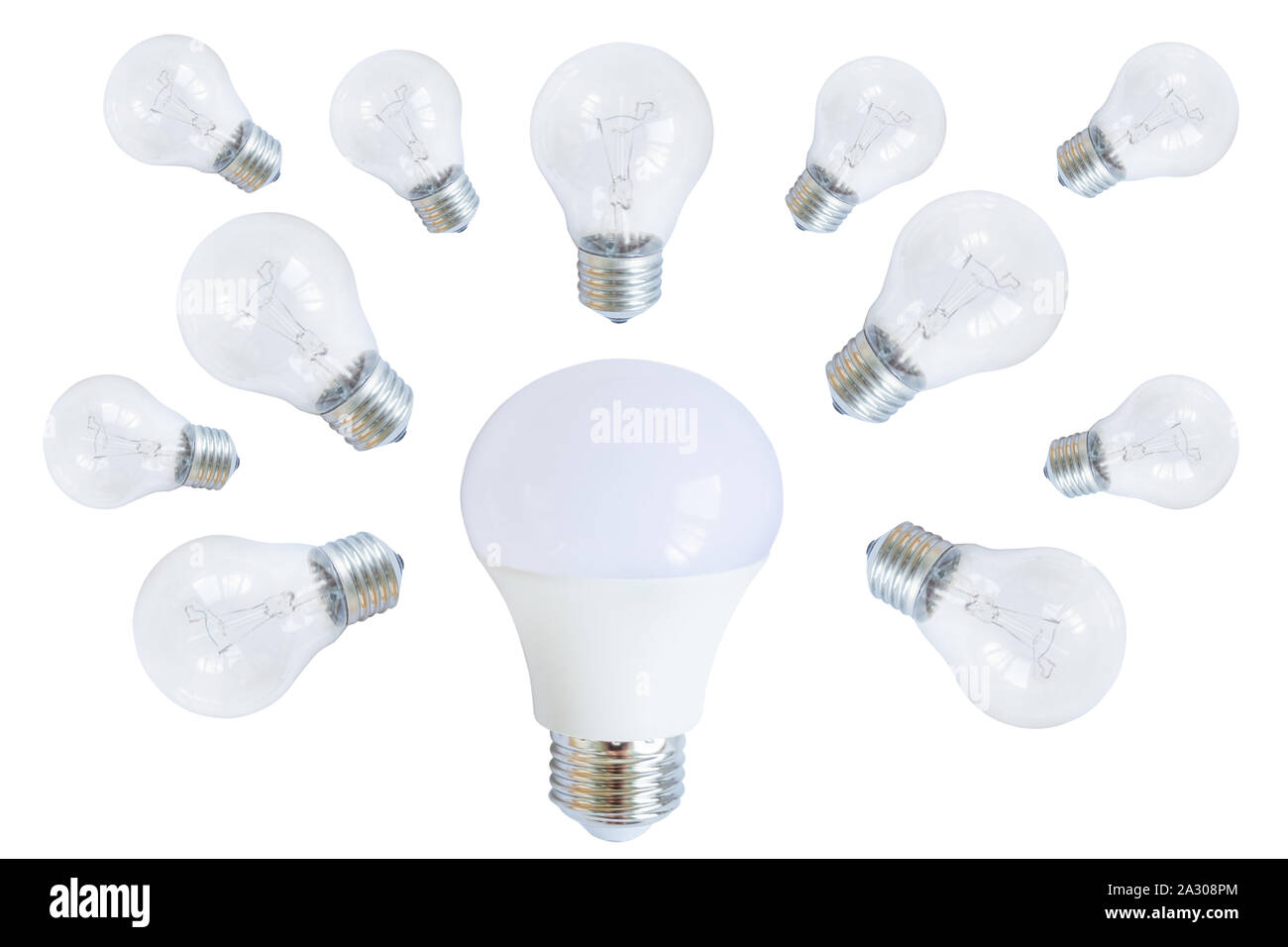 Light bulb isolated on white background. LED bulb, save electricity ...
