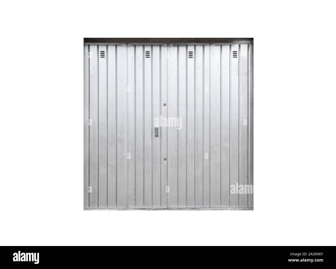 Shiny metal gate isolated on white background, photo texture, front ...