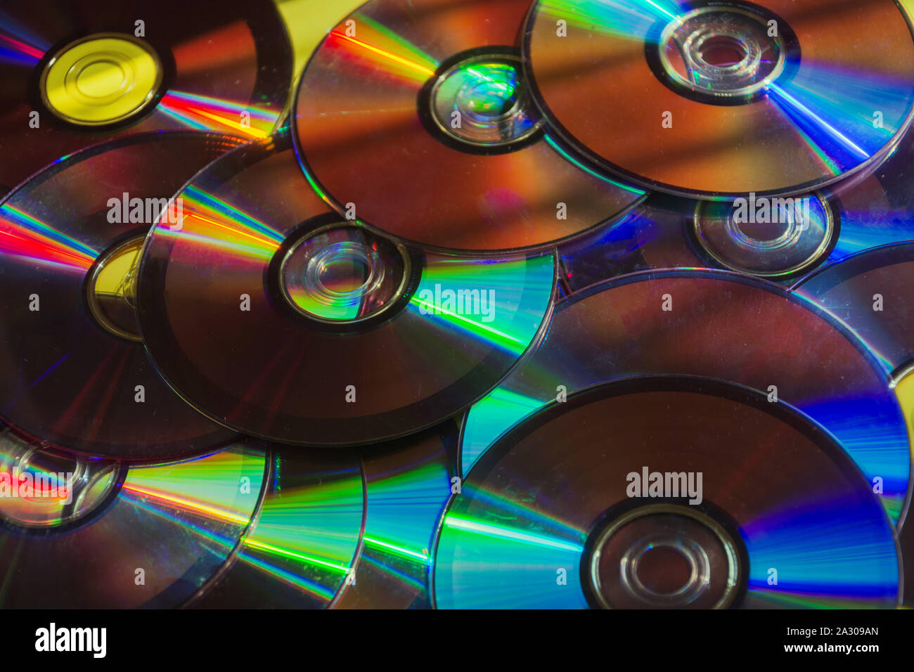 Shiny cd disk pattern. Creative composition with compact computer disks ...
