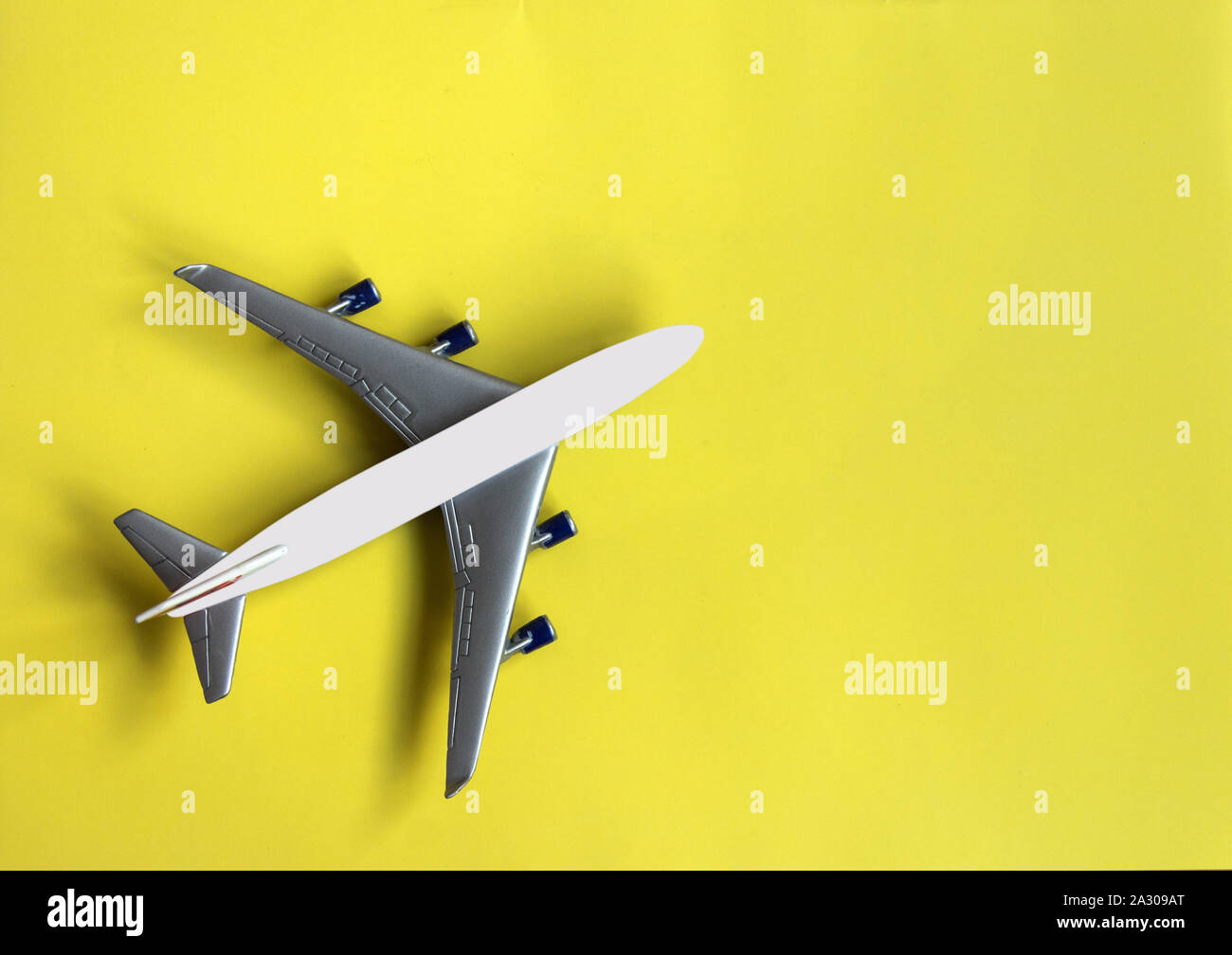 Model plane on pastel color background. Toy airplane. Travel concept ...