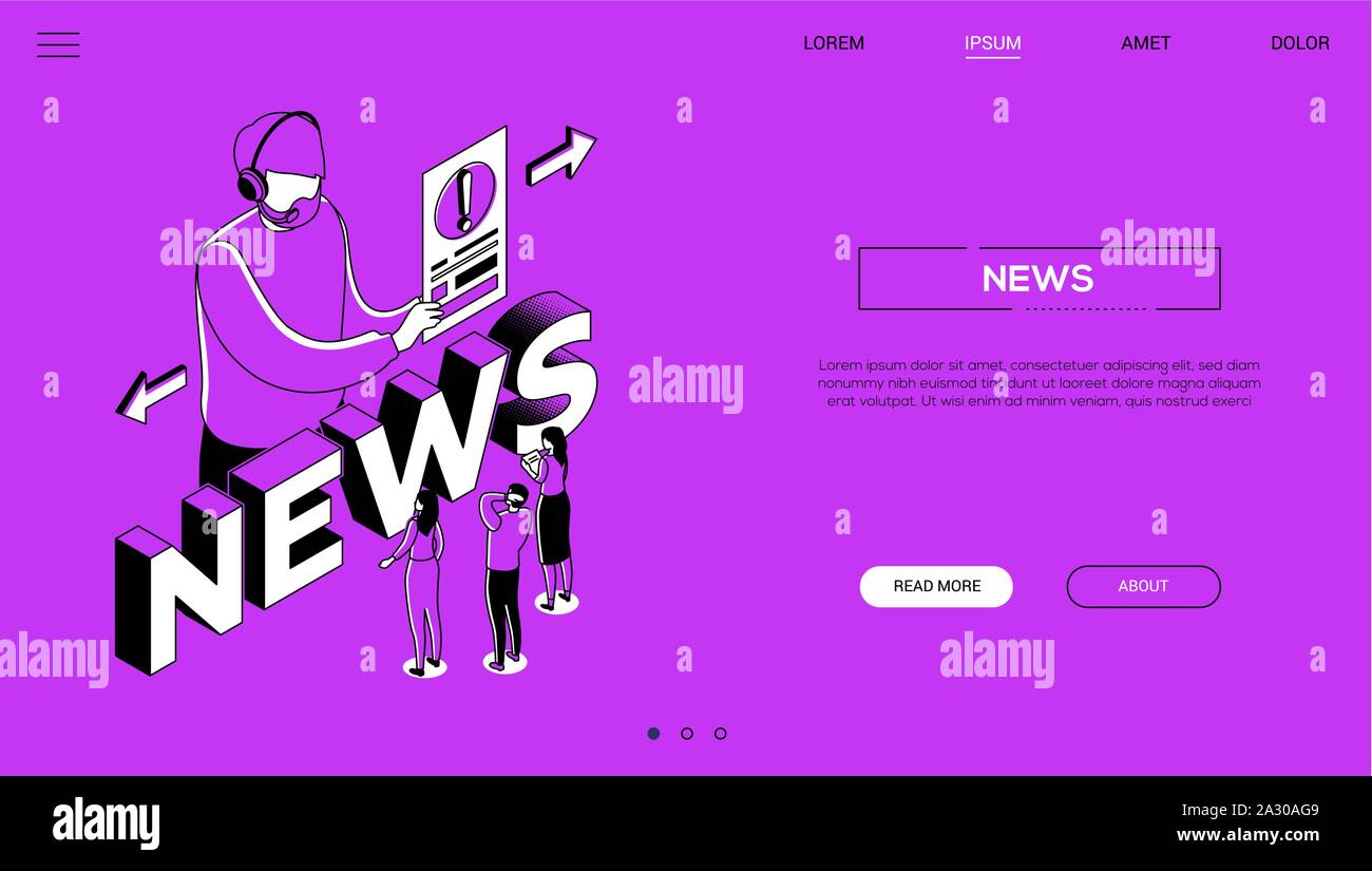 Blog vector website landing Stock Vector Images - Alamy