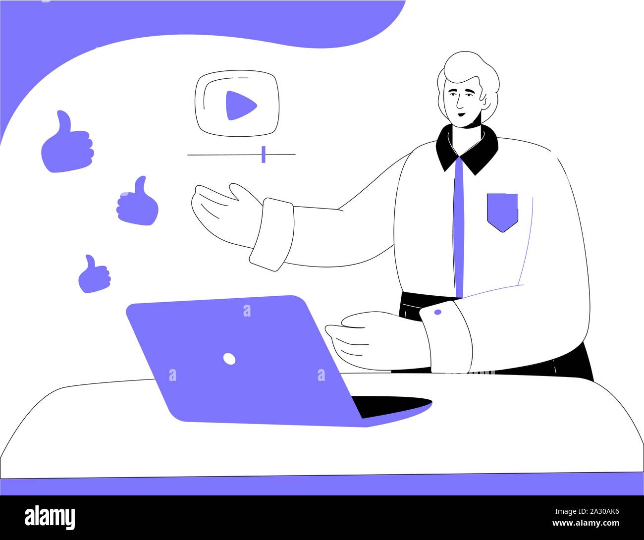 Blogger - modern colorful flat design style illustration Stock Vector Image & Art - Alamy