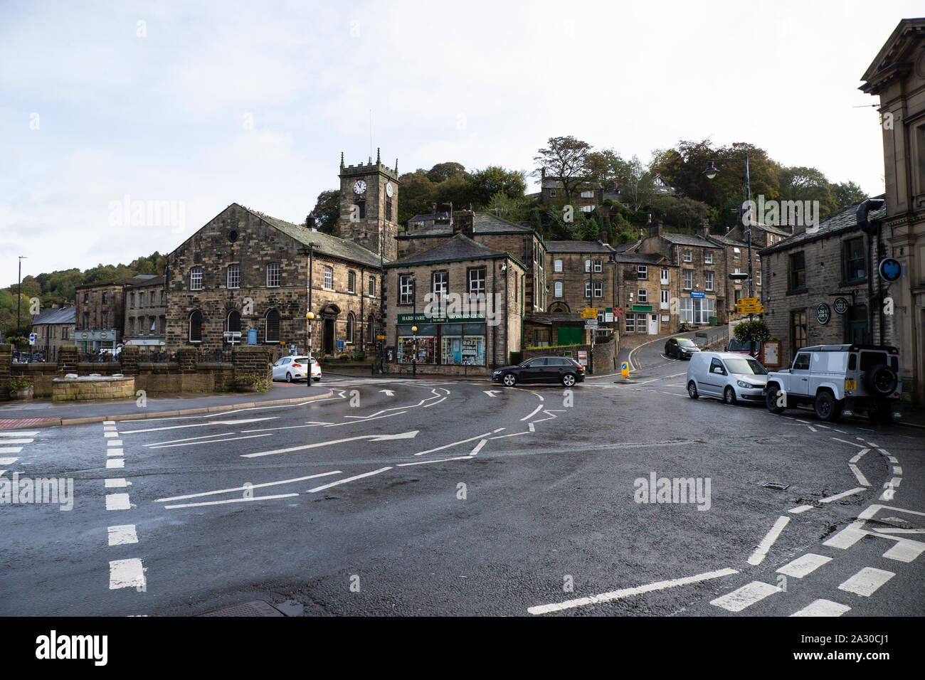 Holmfirth town centre in West Yorkshire famous for the BBC TV series ...