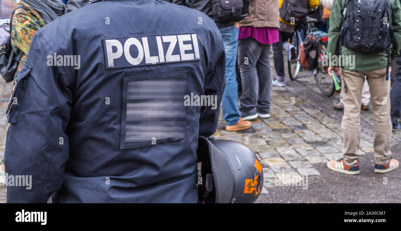 Germany Police demonstration Stock Photo - Alamy