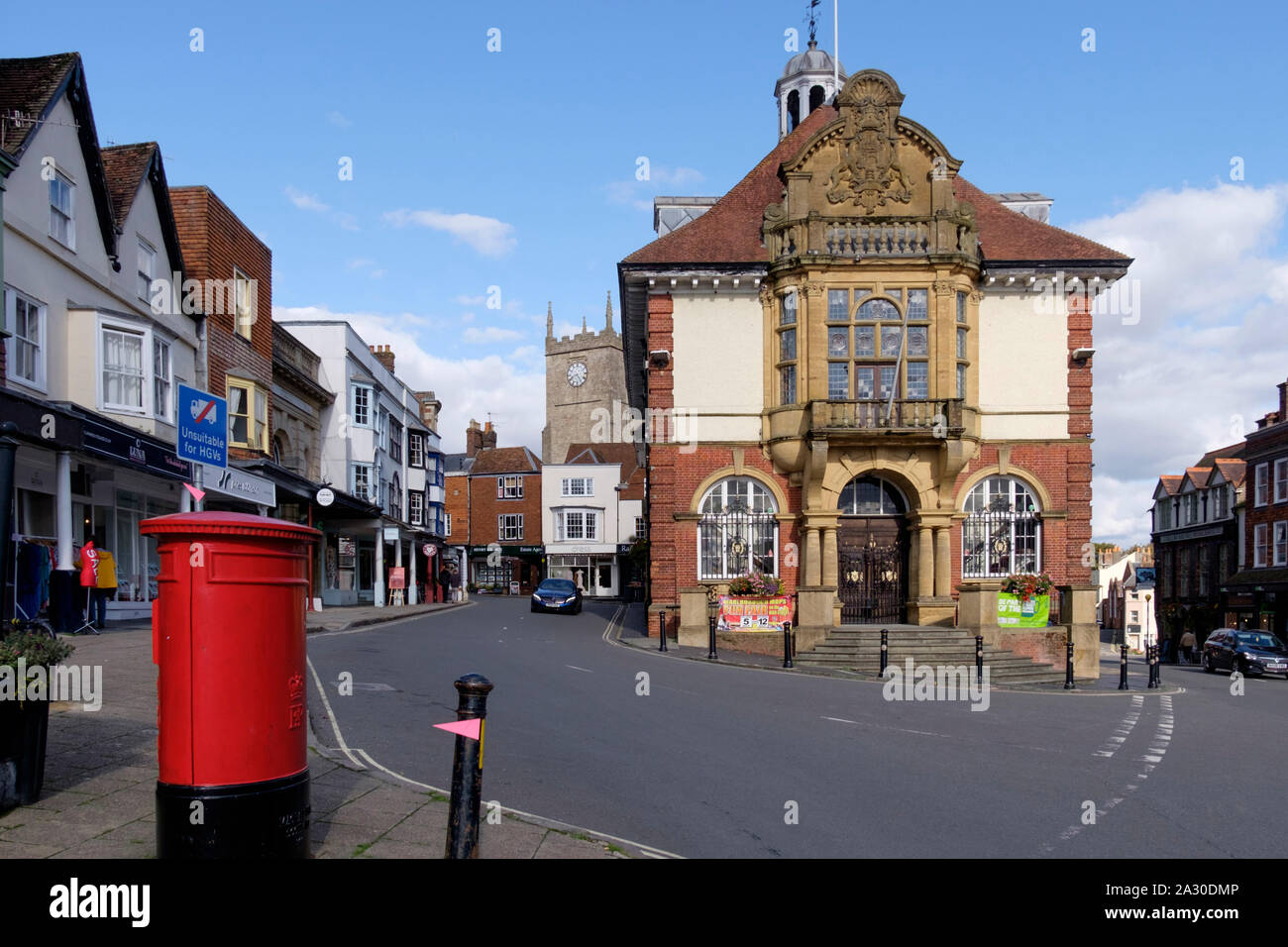 View along the High St of Marlborough, a Market Town In Wiltshire UK ...
