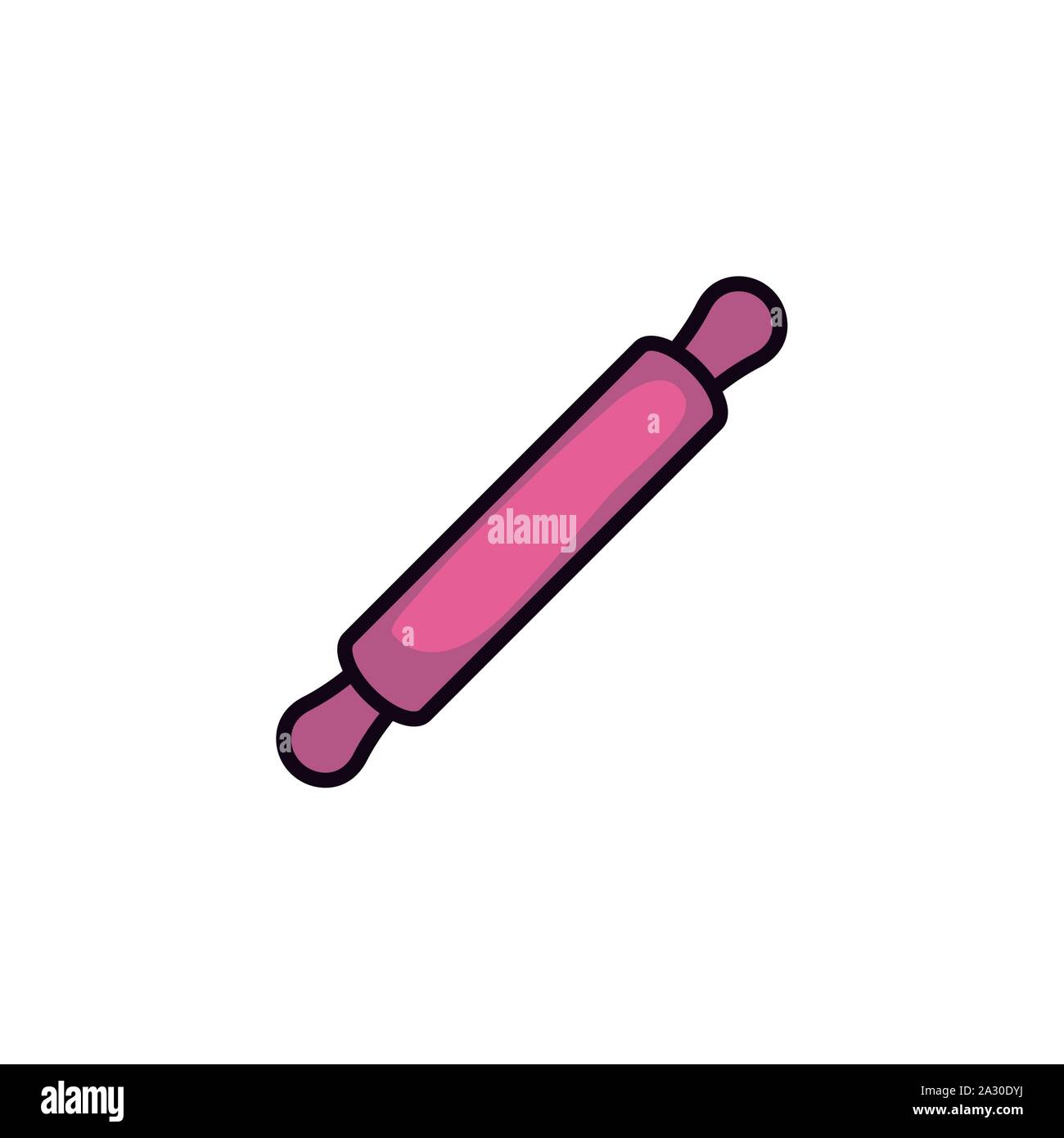 kneading rolling pin in white background vector illustration design ...