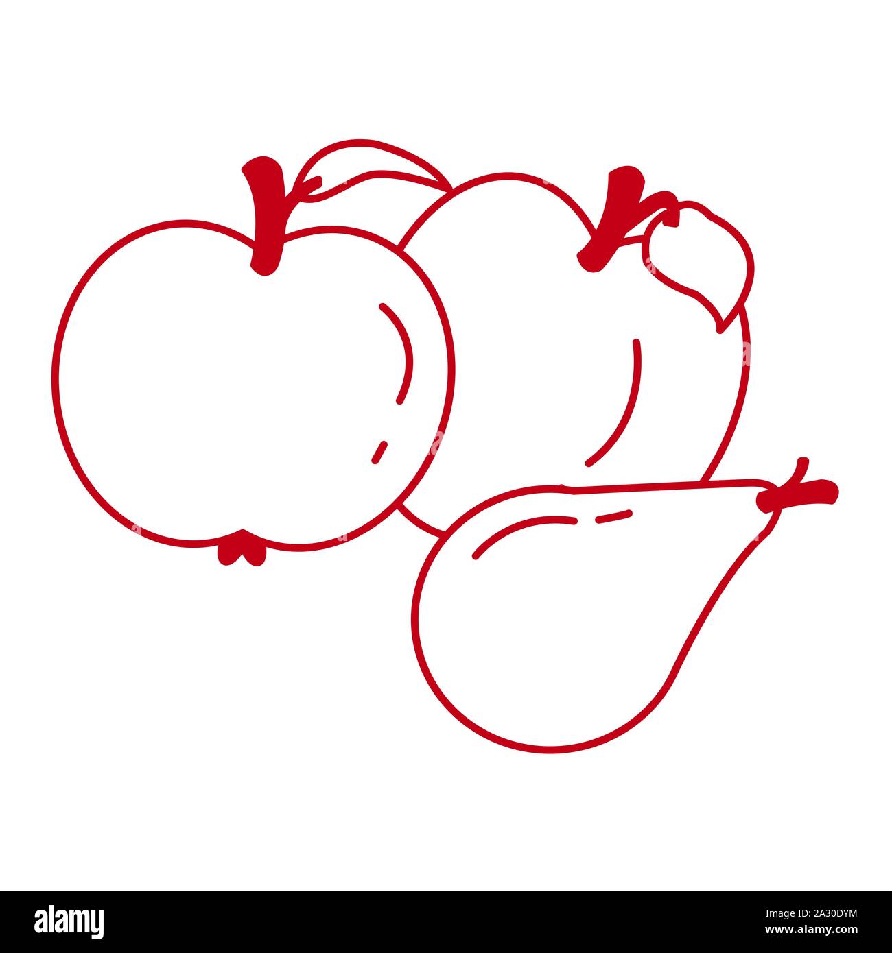 fresh autumn fruits seasonal icons Stock Vector Image & Art - Alamy