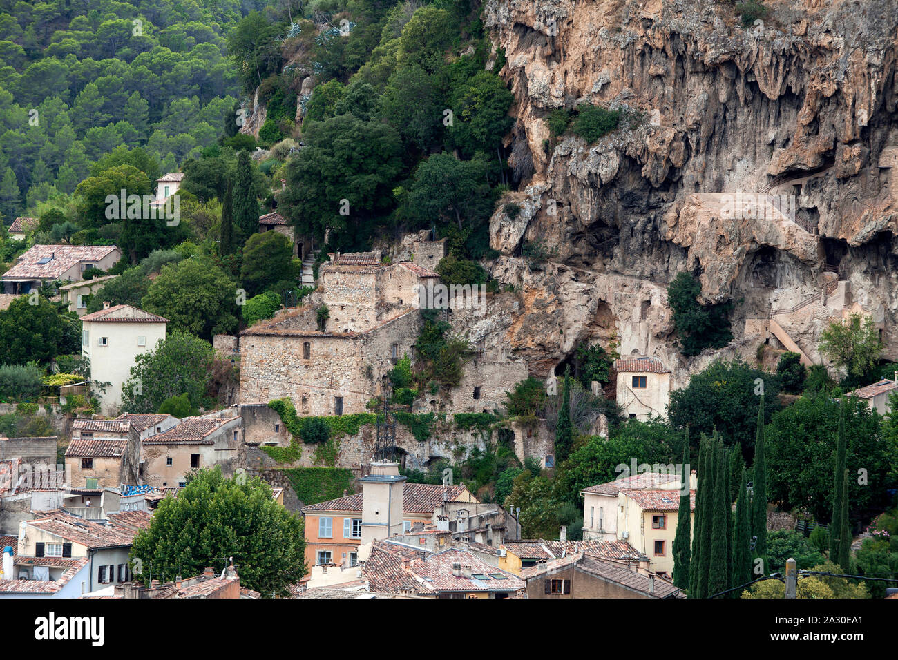 Die Altstadt von Roussillon, Département Vaucluse, Region Provence ...
