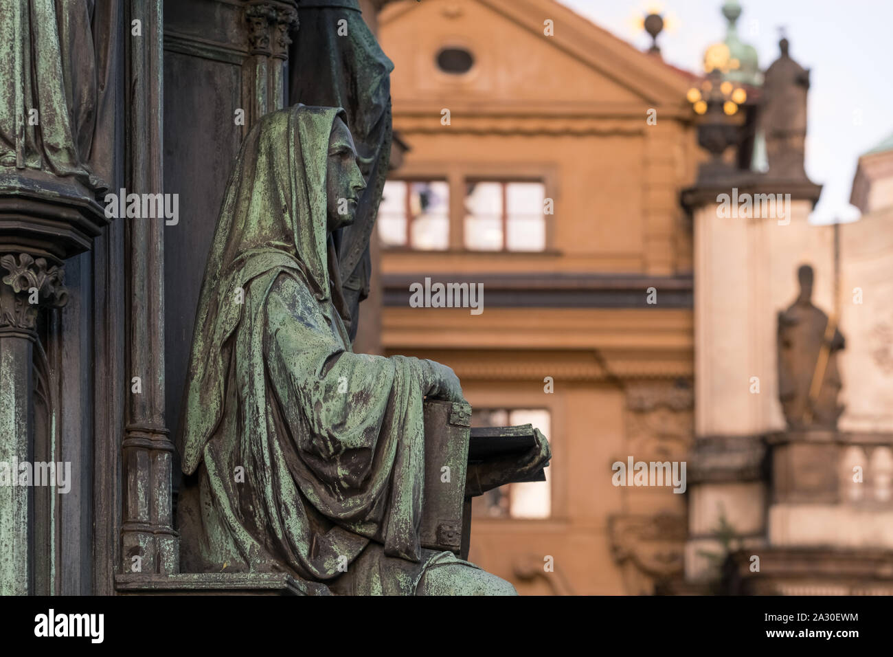 Prague, Czech Republic. A section of King Charles 4th monument ...