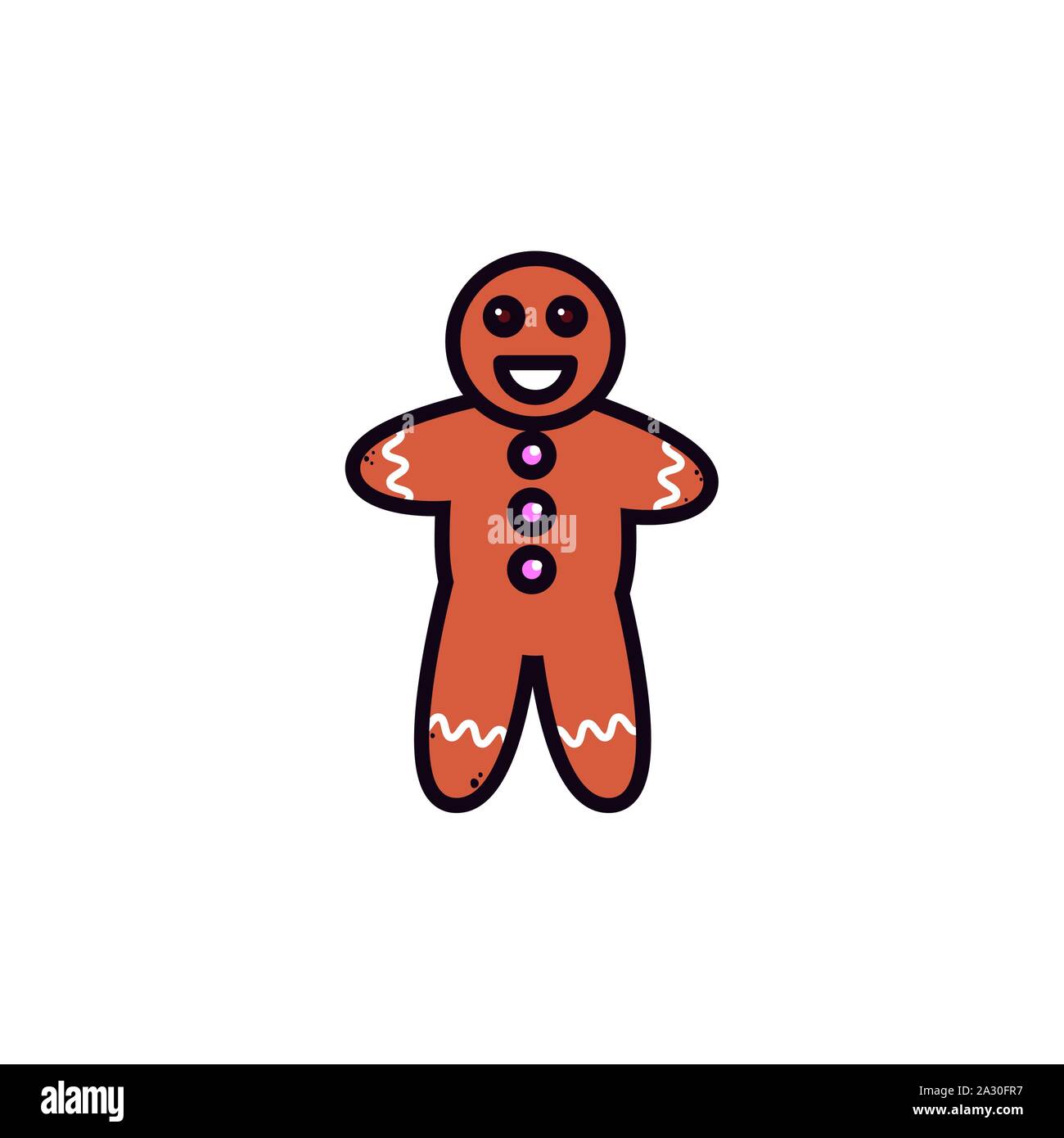 gingerbread man in white background vector illustration design Stock ...
