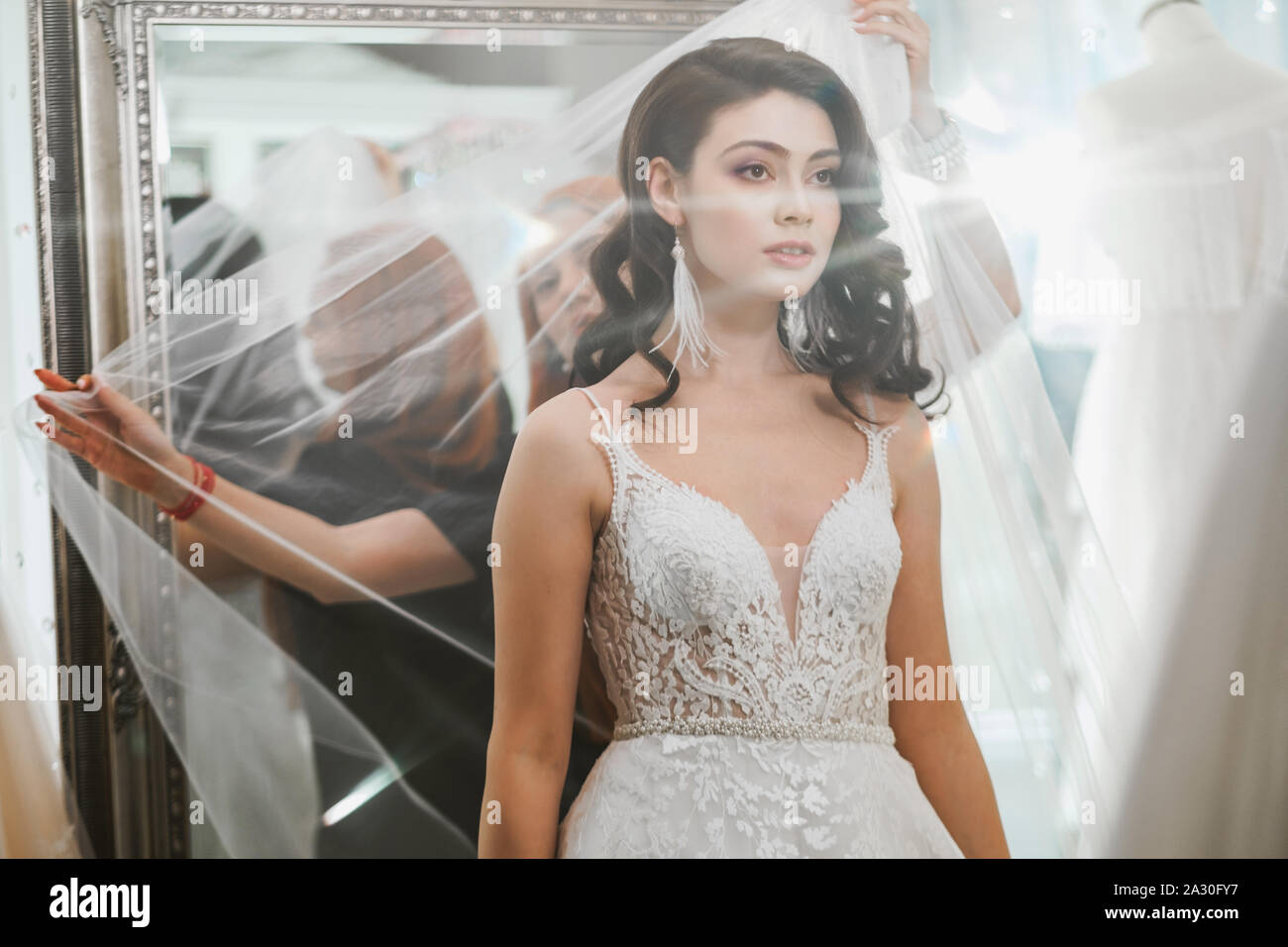 Beautiful girl choosing wedding hi-res stock photography and images - Alamy