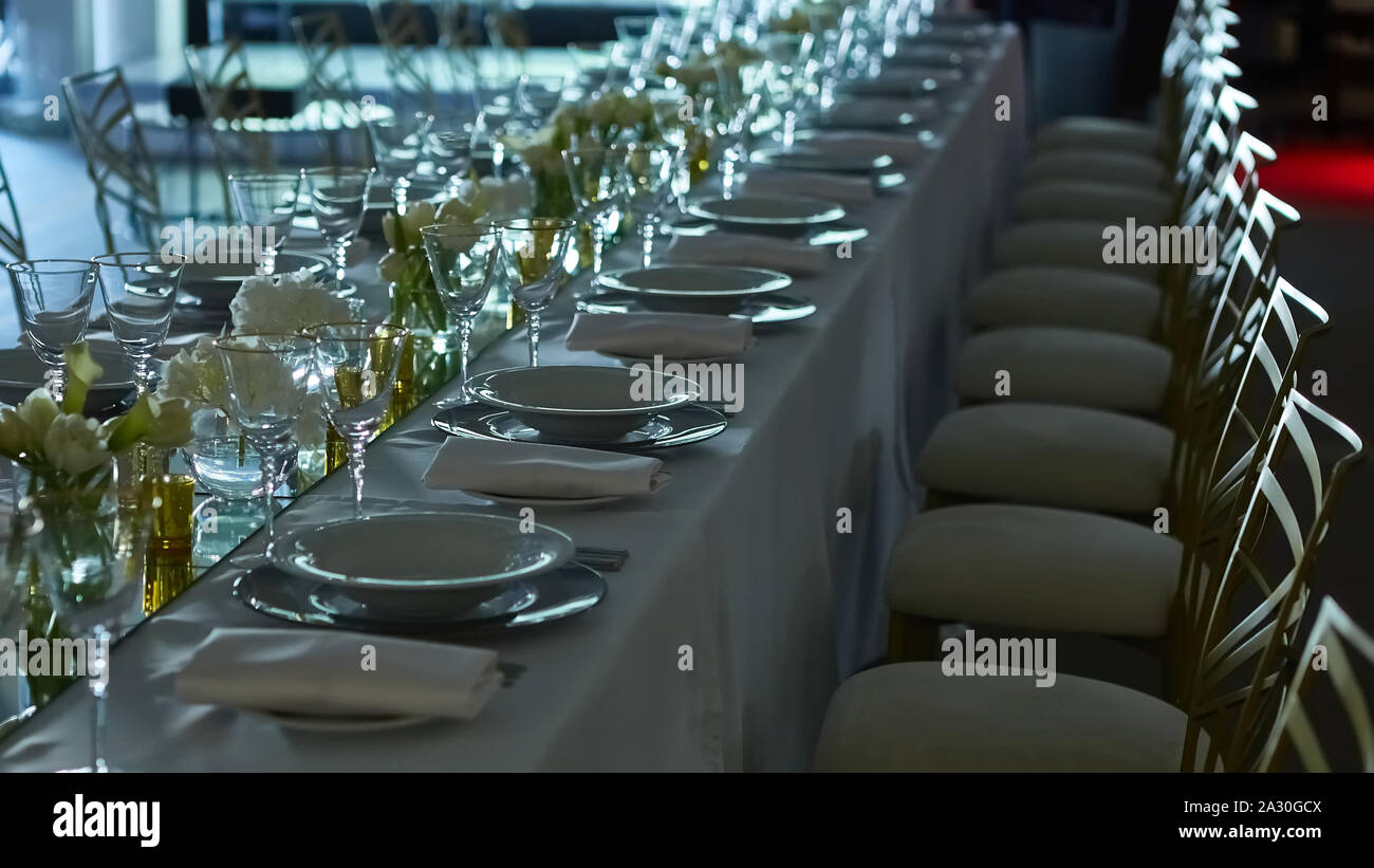 Beautifully organized event. Served festive table ready for guests ...