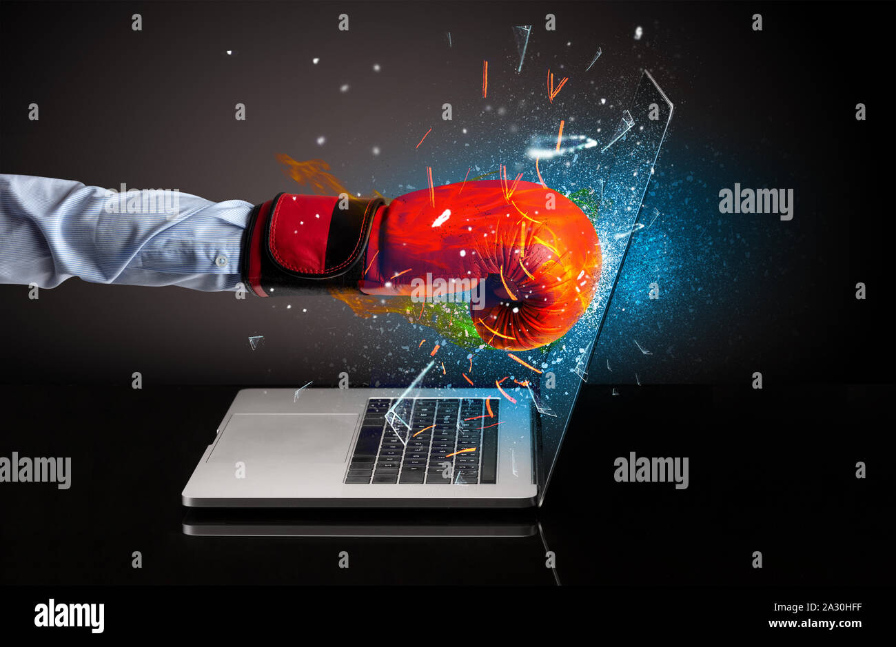 Fist hitting a computer screen hi-res stock photography and images - Alamy