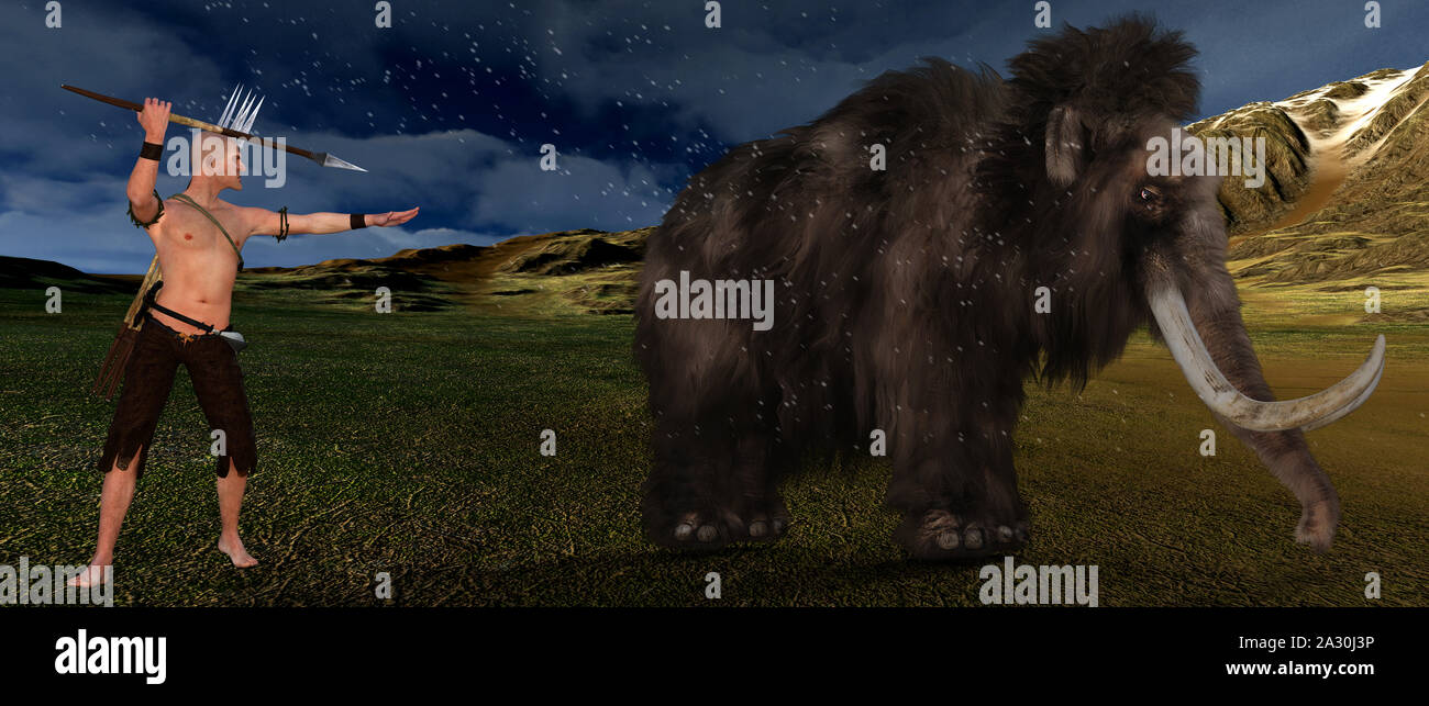 Prehistoric human ice age hi-res stock photography and images - Alamy