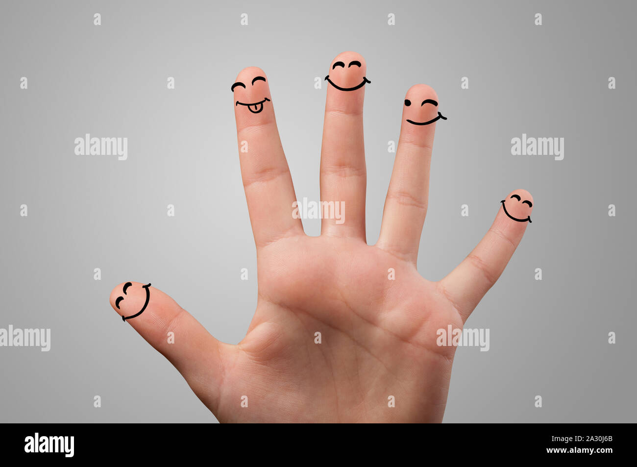 Happy face fingers hugs hi-res stock photography and images - Alamy