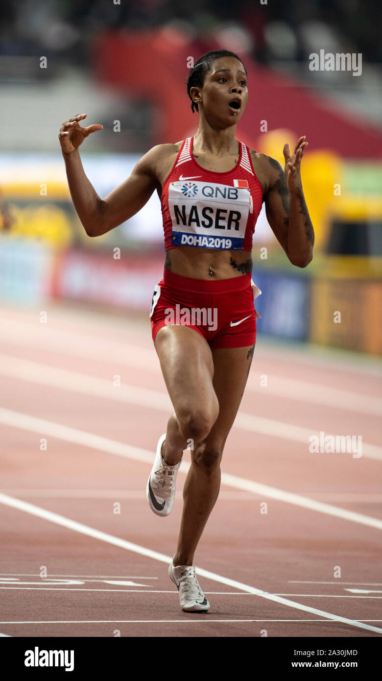 Salwa Eid Naser of Bahrain in action during the women's 400m-IAAF World ...