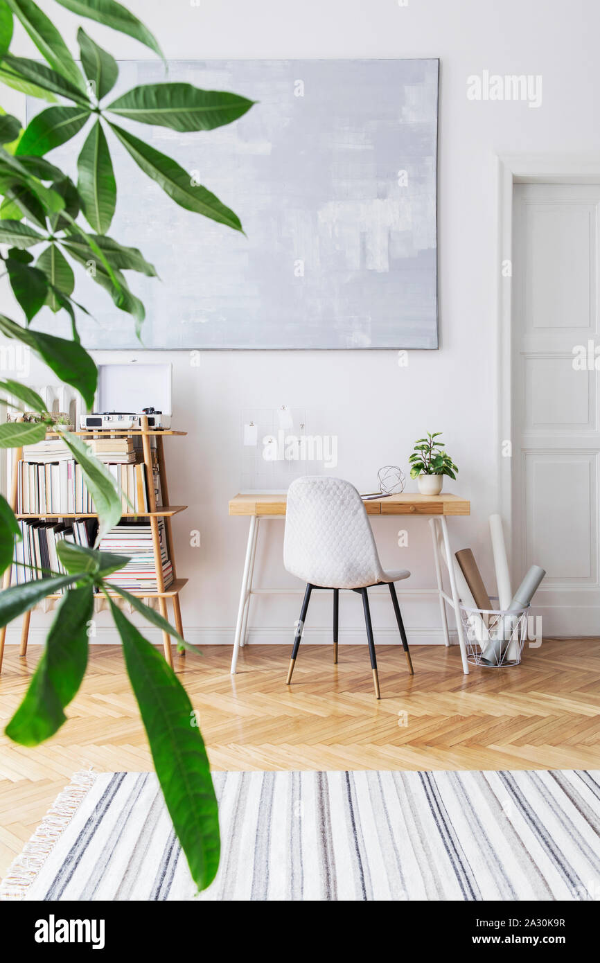 Stylish interior design of open space at nice apartment Stock Photo - Alamy