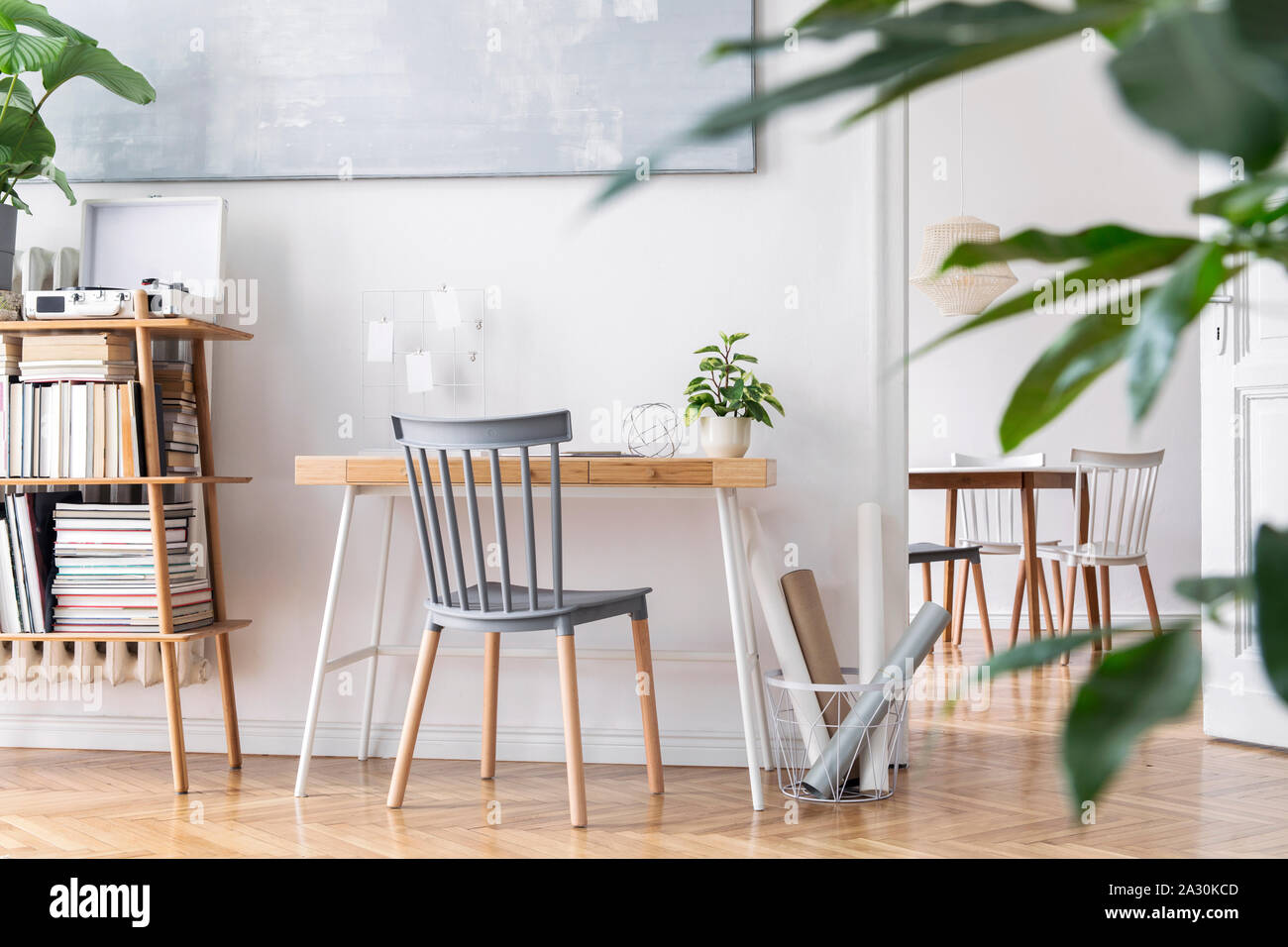 Stylish interior design of open space at nice apartment Stock Photo - Alamy