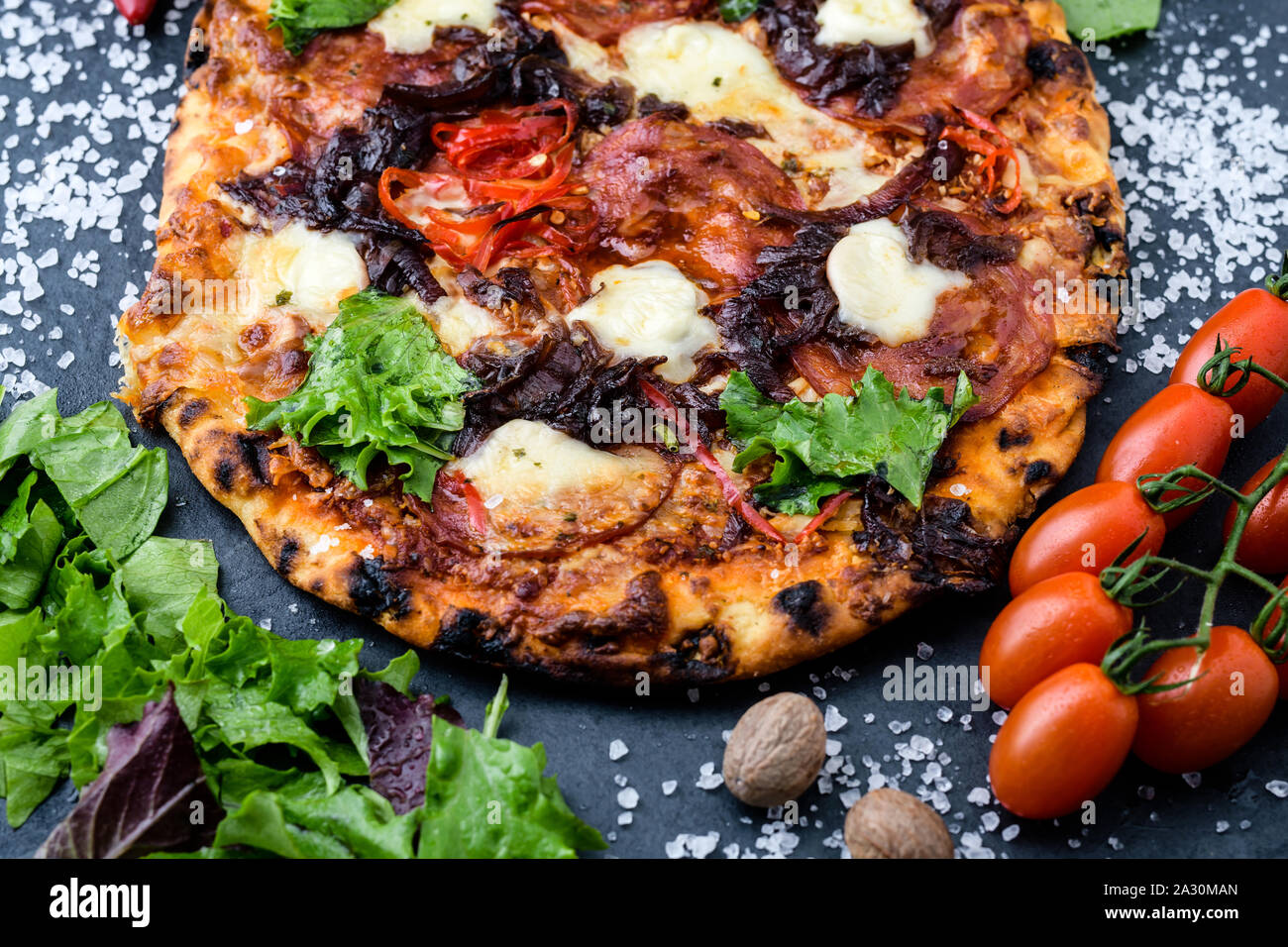 Fresh cooked Pizza Stock Photo - Alamy