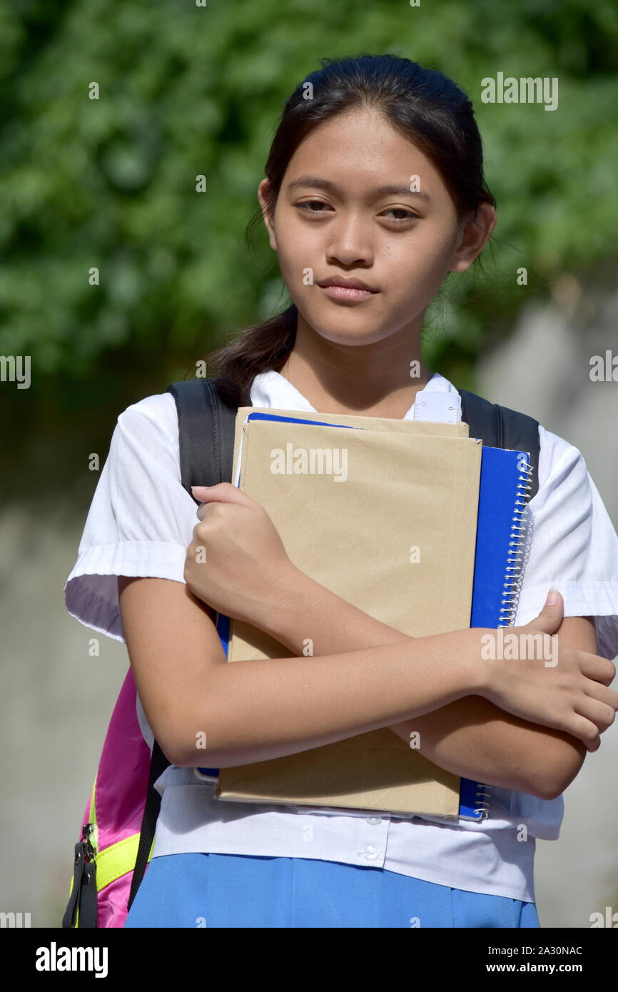 An A Serious Girl Student Stock Photo - Alamy