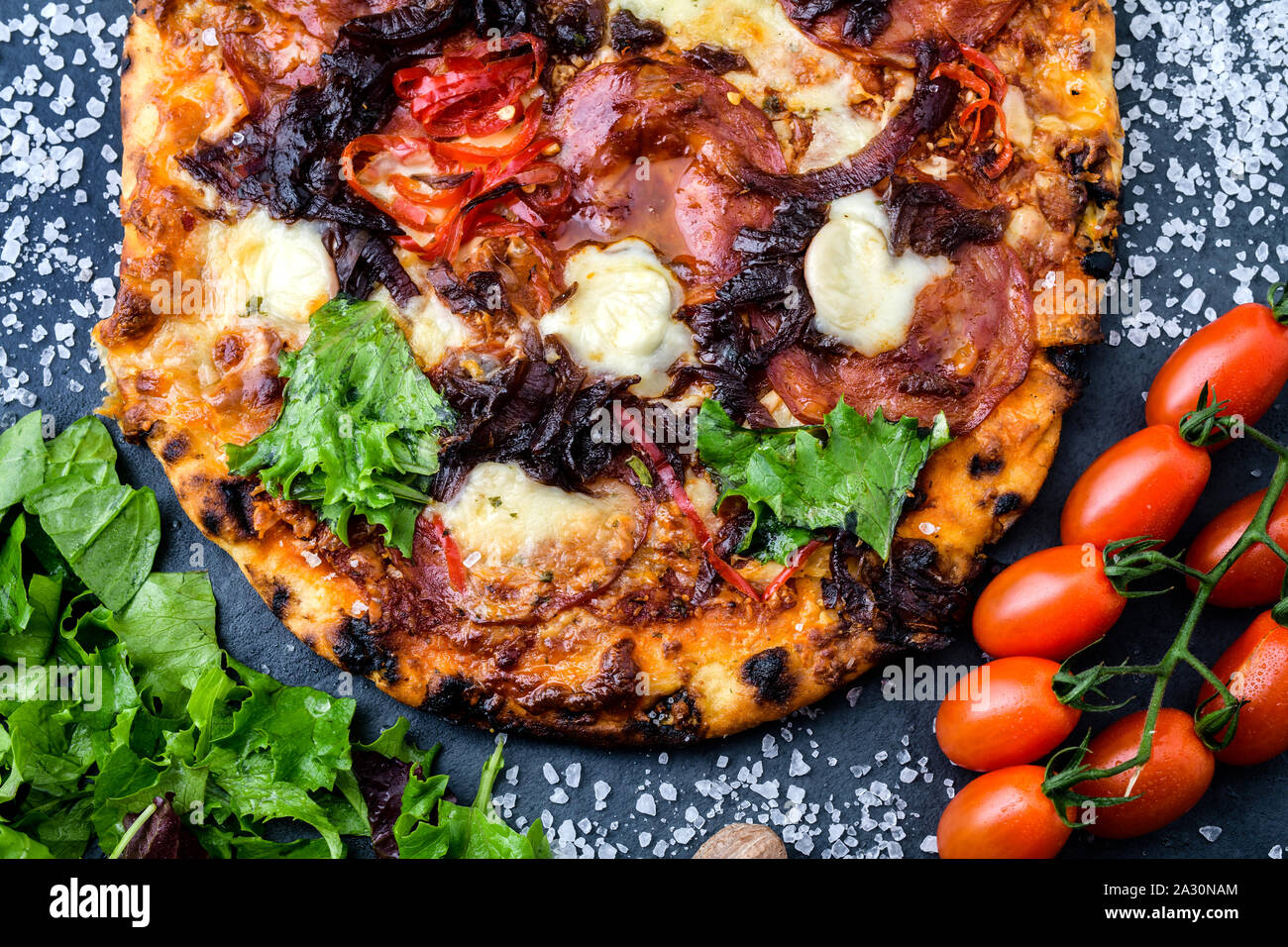 Fresh cooked Pizza Stock Photo - Alamy