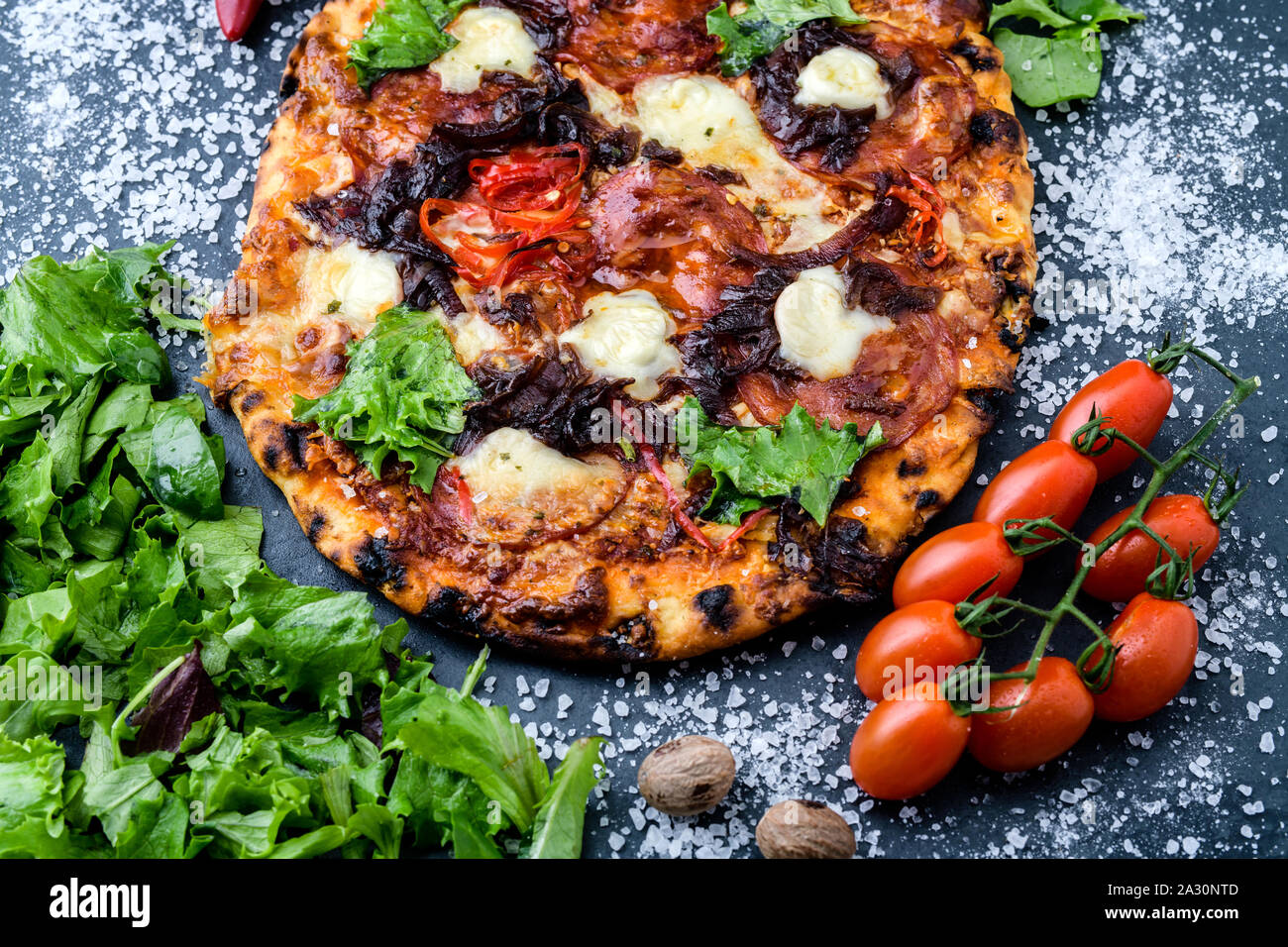 Fresh cooked Pizza Stock Photo - Alamy