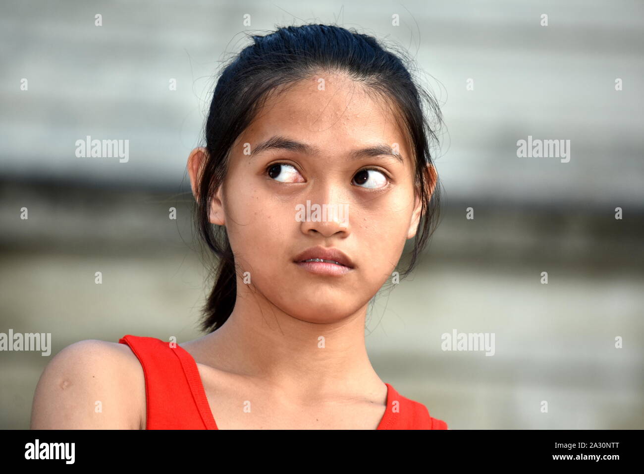 A Female Youngster And Apathy Stock Photo - Alamy