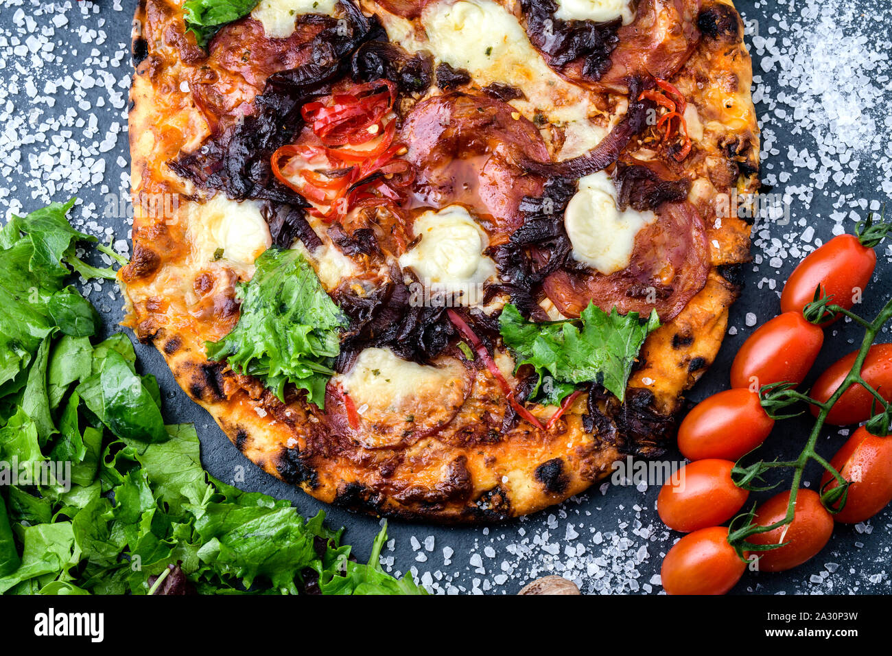 Fresh cooked Pizza Stock Photo - Alamy