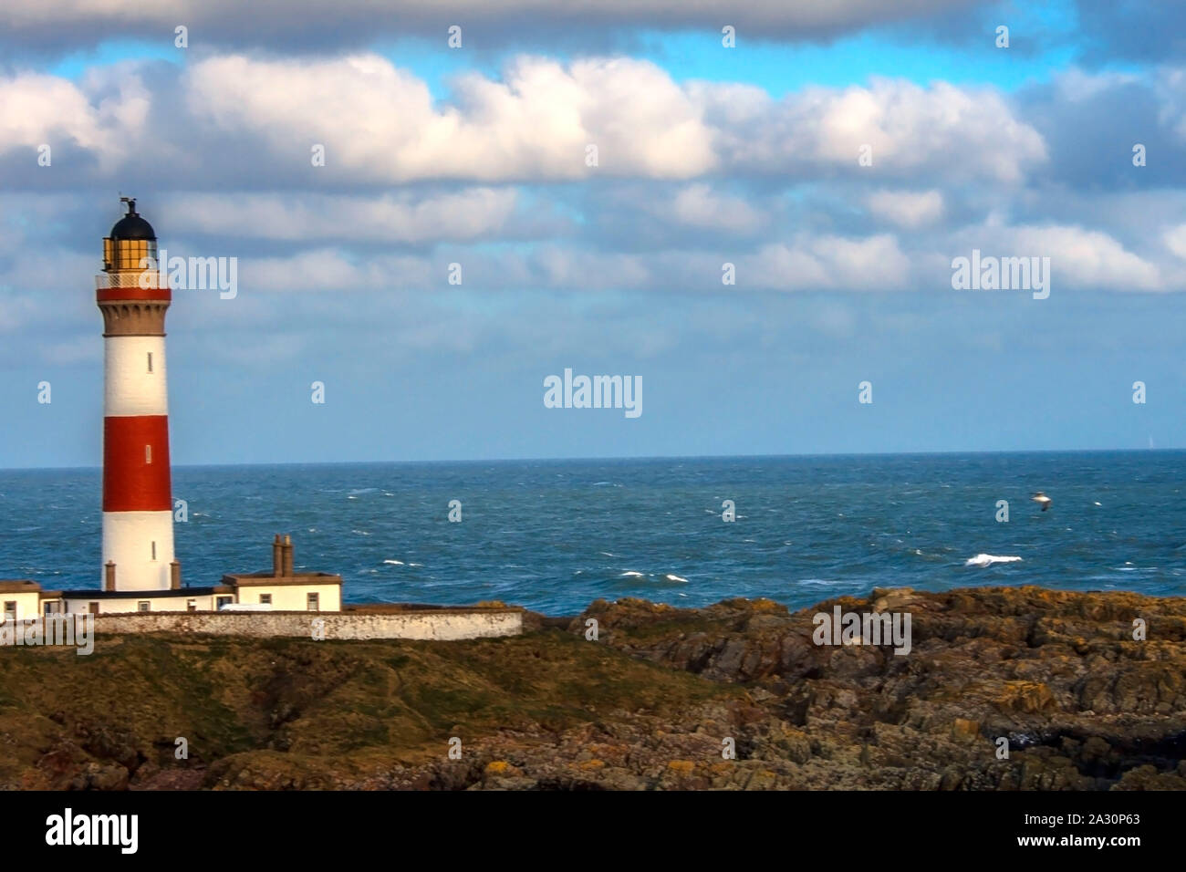 Buchan Ness lighthouse in Boddam, Aberdeenshire, Scotland, UK Stock ...
