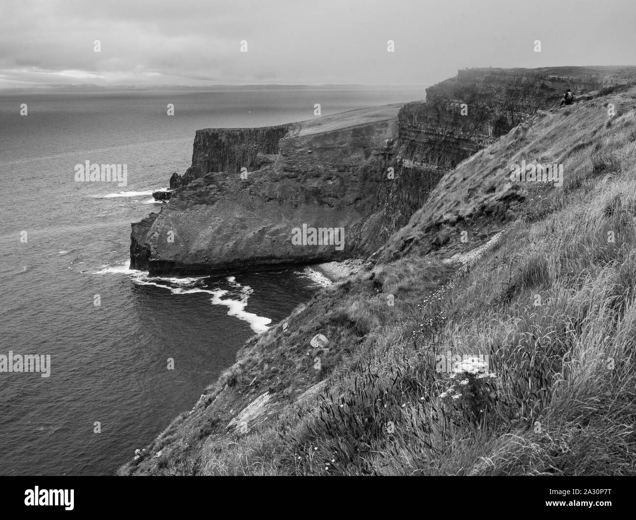 View of cliff, Cliffs of Moher, Lahinch, County Clare, Ireland Stock ...
