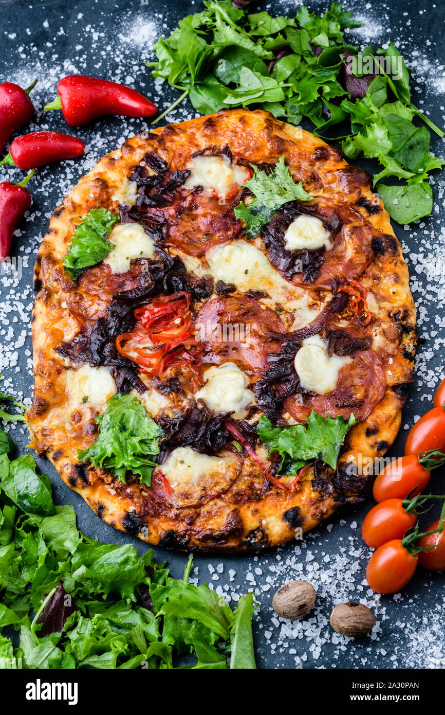 Fresh cooked Pizza Stock Photo - Alamy