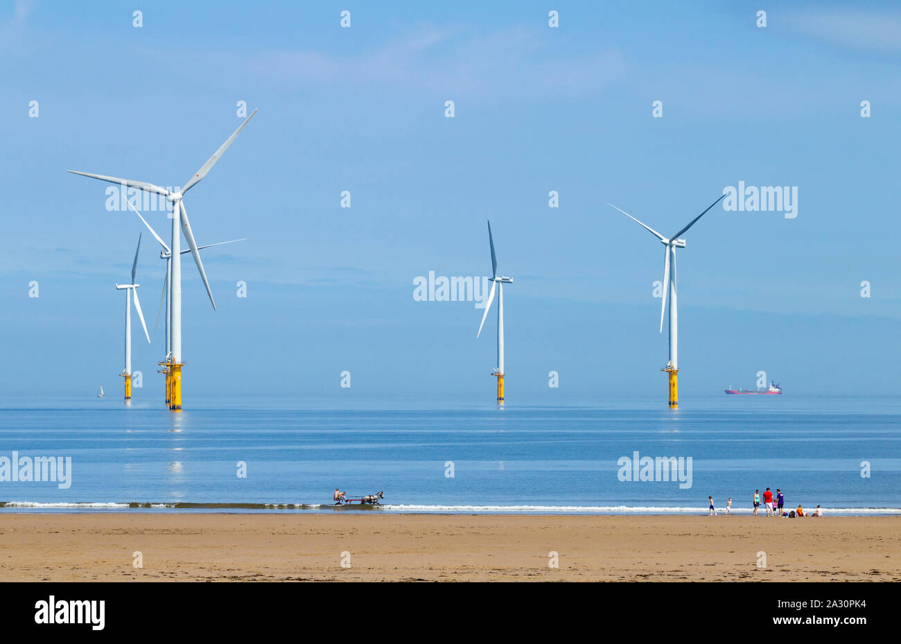 Teesside Offshore wind farm at Redcar, north east England. UK Stock ...