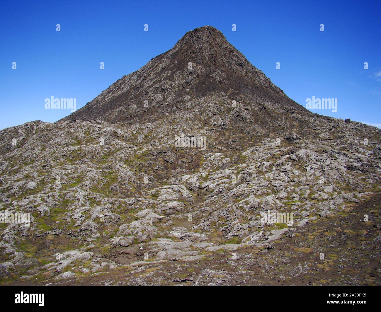 The summit point of Pico volcano (the highest peak in Portugal), in the ...