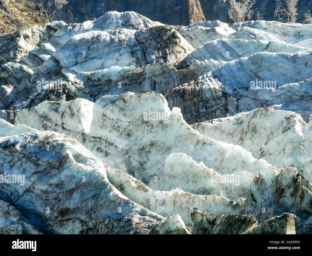 Wide open seracs, Argentiere Glacier, Chamonix Mont-Blanc Valley, Haute ...