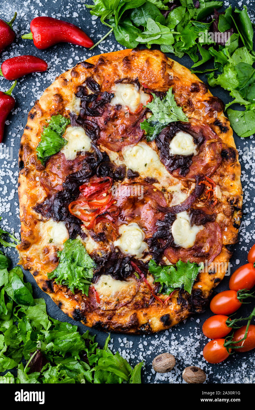 Fresh cooked Pizza Stock Photo - Alamy