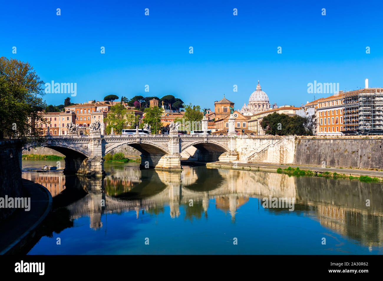 View of the historical center of Rome with the classic historical ...