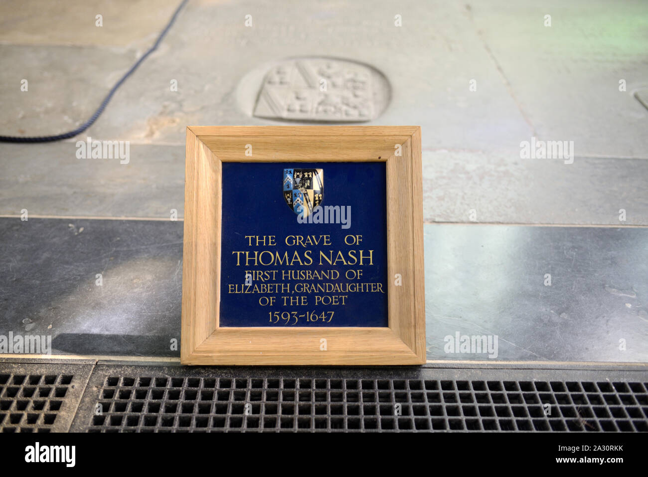 Grave or Tomb of Thomas Nash (1593-1647), First Husband of Elizabeth ...