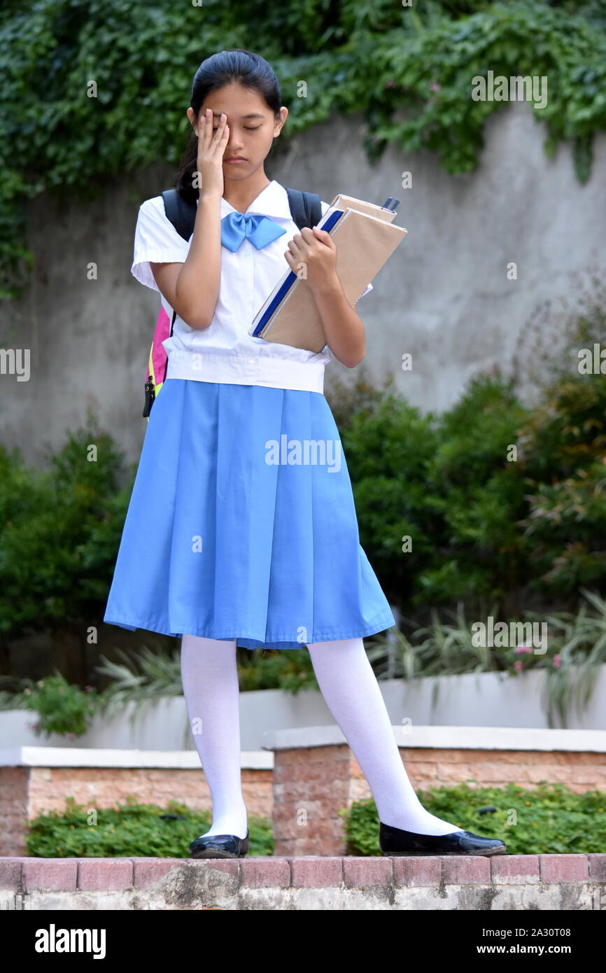 A Sad Student Teenager School Girl Stock Photo - Alamy