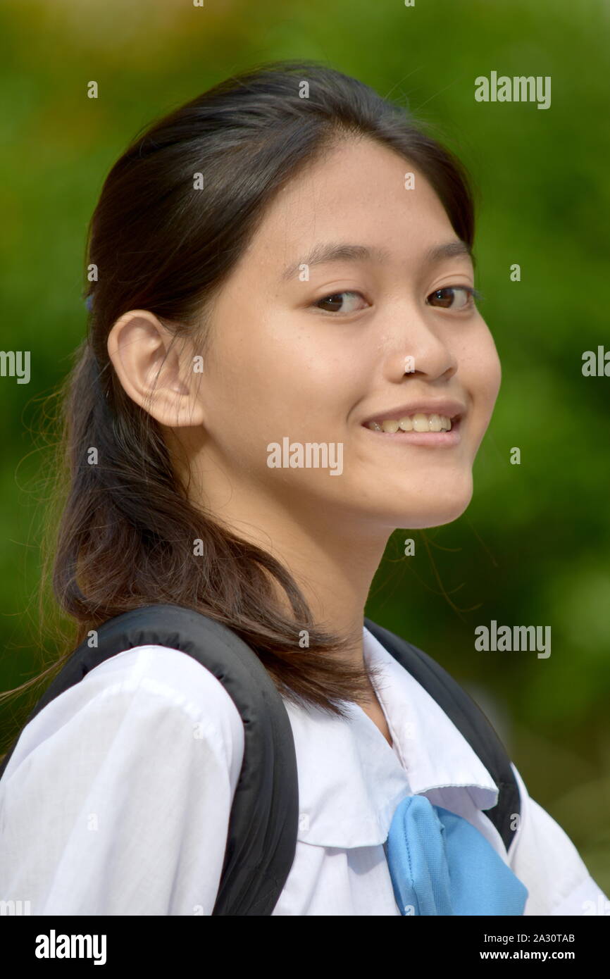 Portrait Of A Student Teenager School Girl Stock Photo - Alamy
