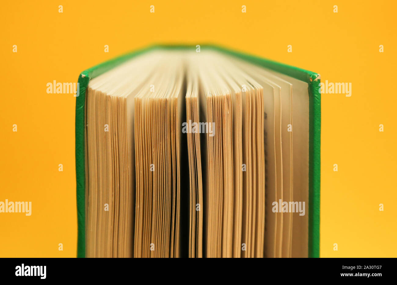 Open book with pages spread. Studying hardcover book Stock Photo - Alamy