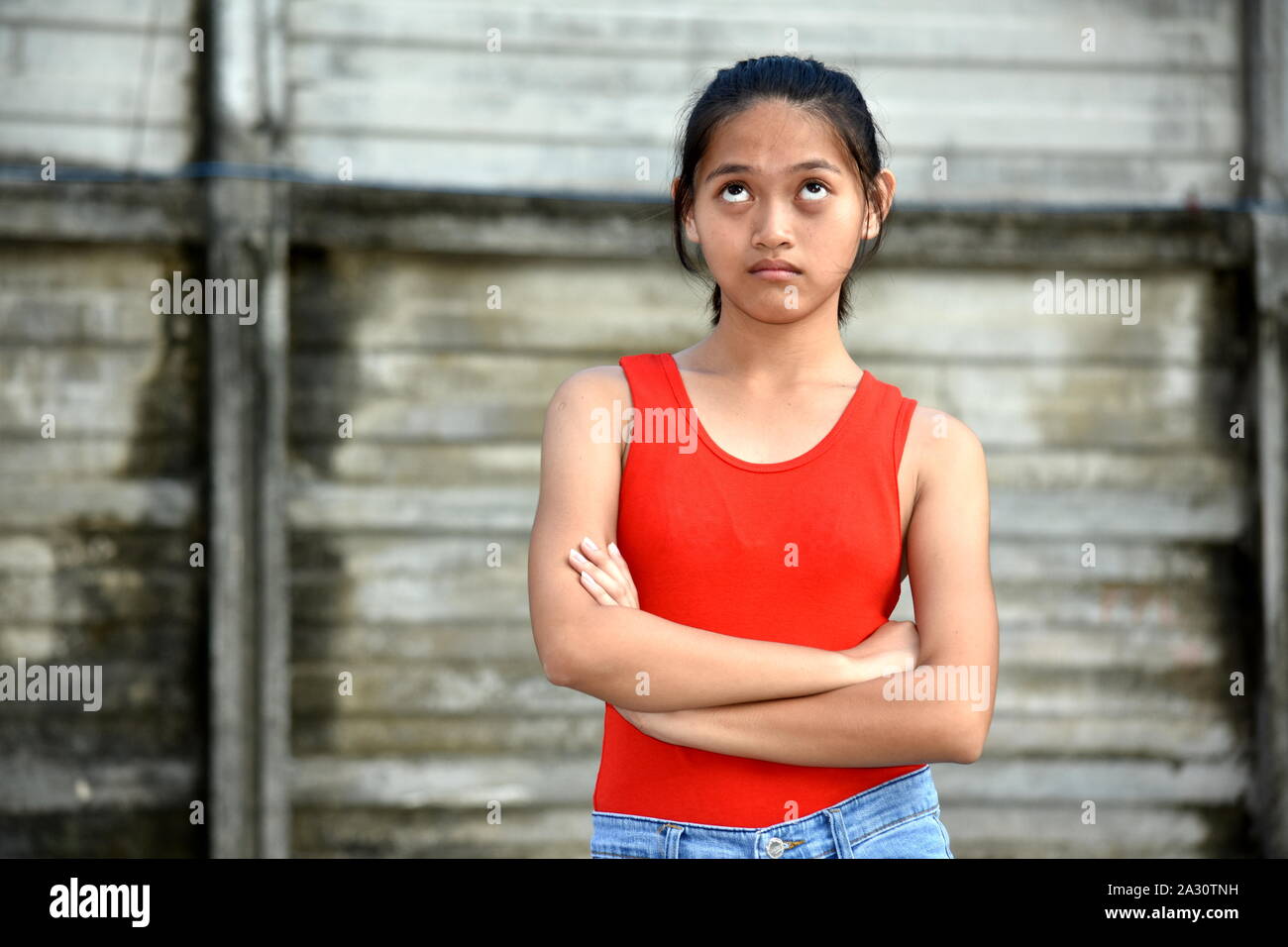 An An Uncaring Girl Youth Stock Photo - Alamy