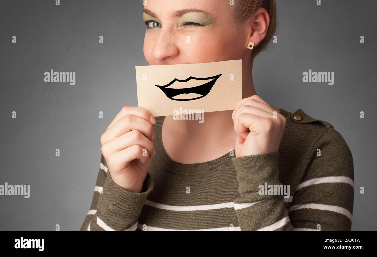 Smiley mouth teeth tongue hi-res stock photography and images - Alamy