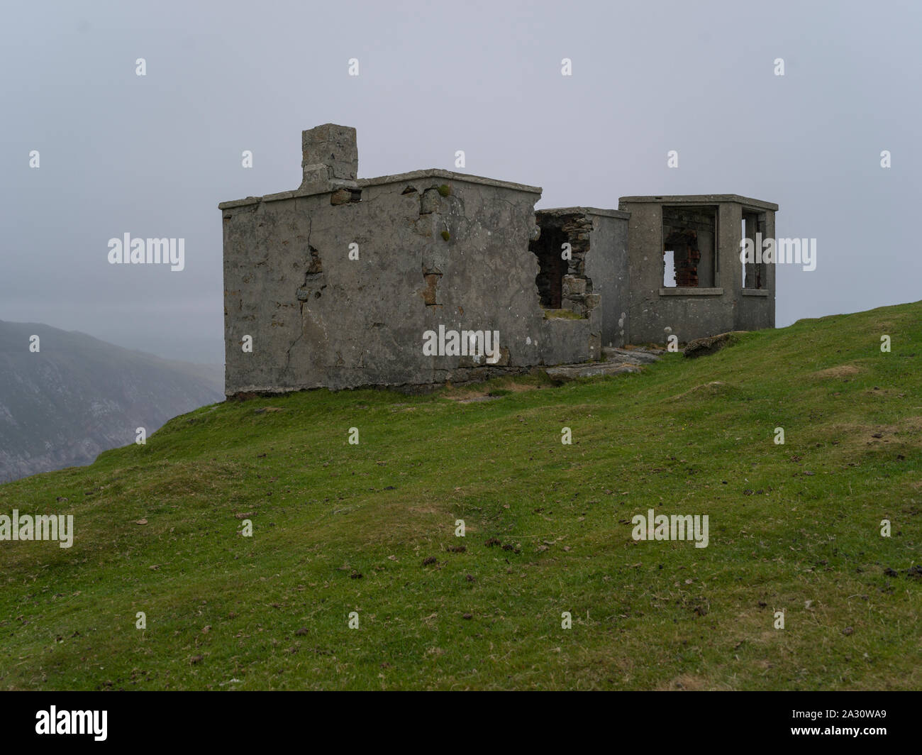 View of an abandoned building, Achill Head Hike, Achill Island, County ...