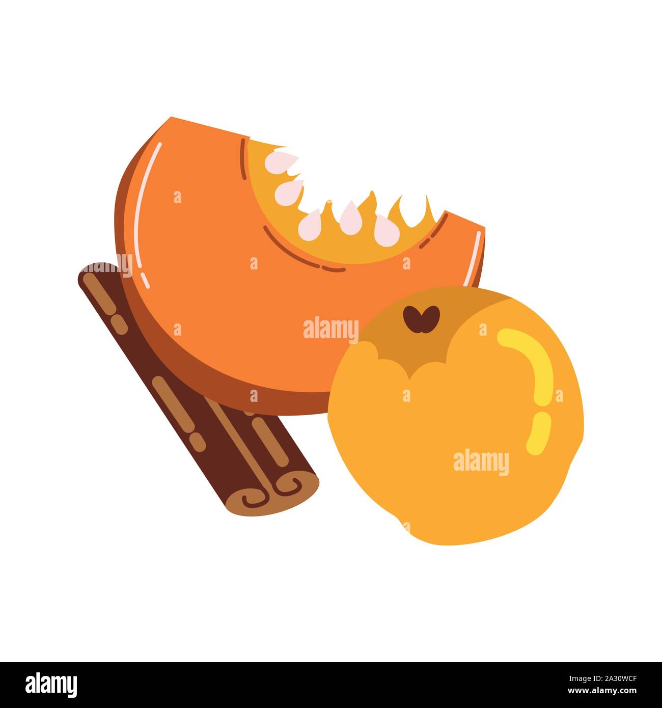 Half pumpkin vegetable Stock Vector Images - Alamy