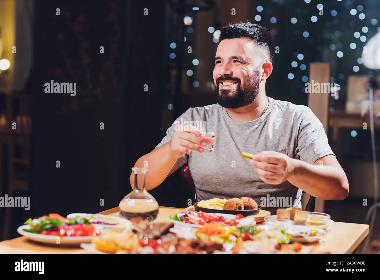 Fat man eating suit hi-res stock photography and images - Alamy